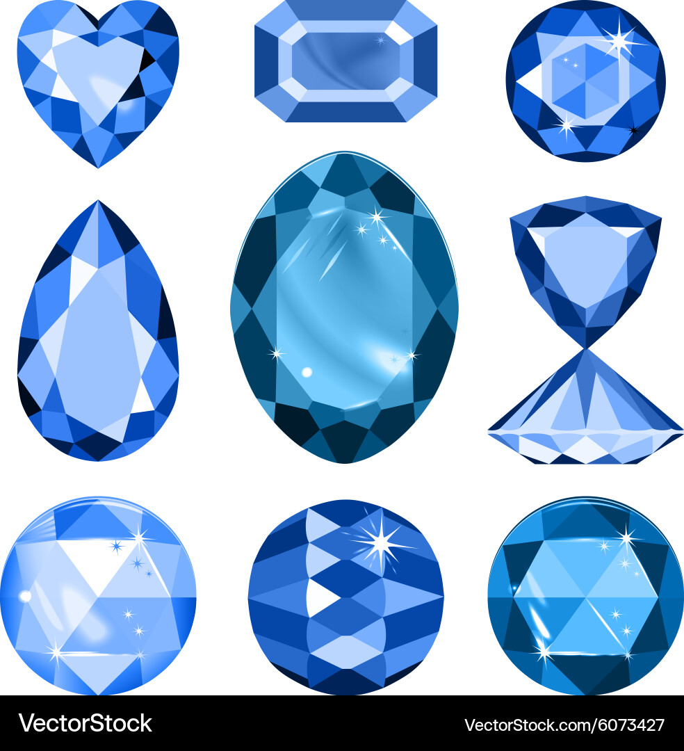 Set of colored gems Royalty Free Vector Image - VectorStock