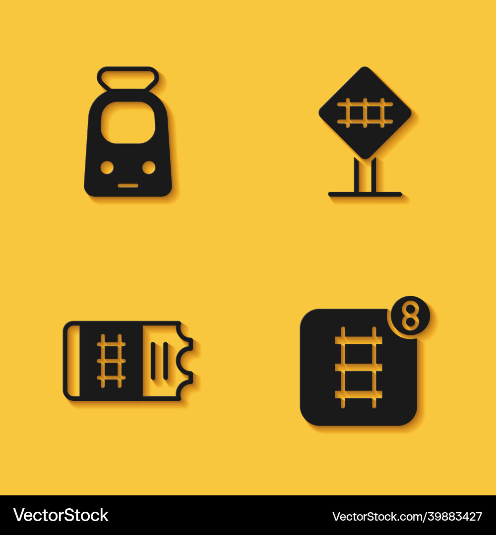 Set train and railway online ticket booking Vector Image