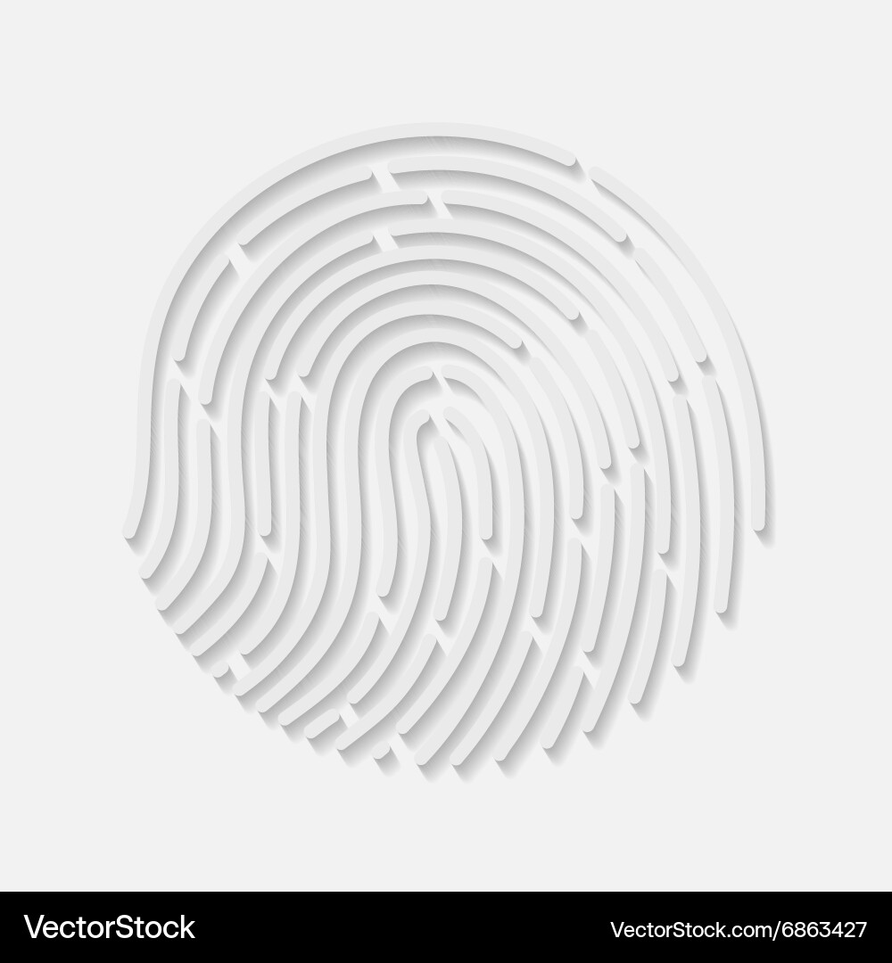Touch fingerprint radial id app with shadows Vector Image