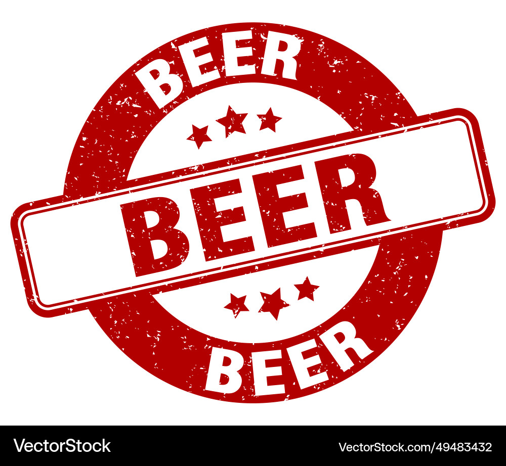 Beer stamp label round grunge sign Royalty Free Vector Image