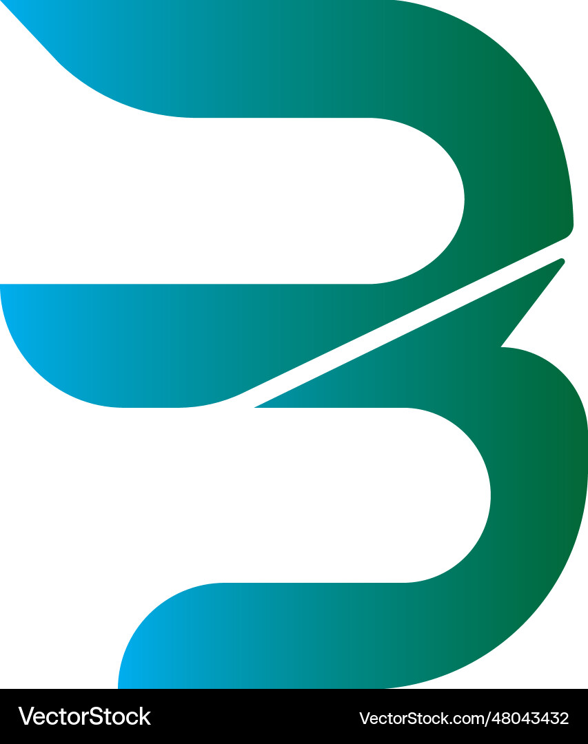 Blue logo of letter b Royalty Free Vector Image
