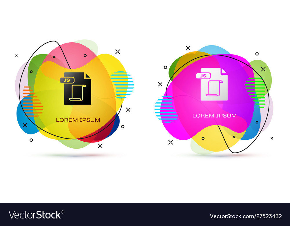 Color js file document download js button icon Vector Image