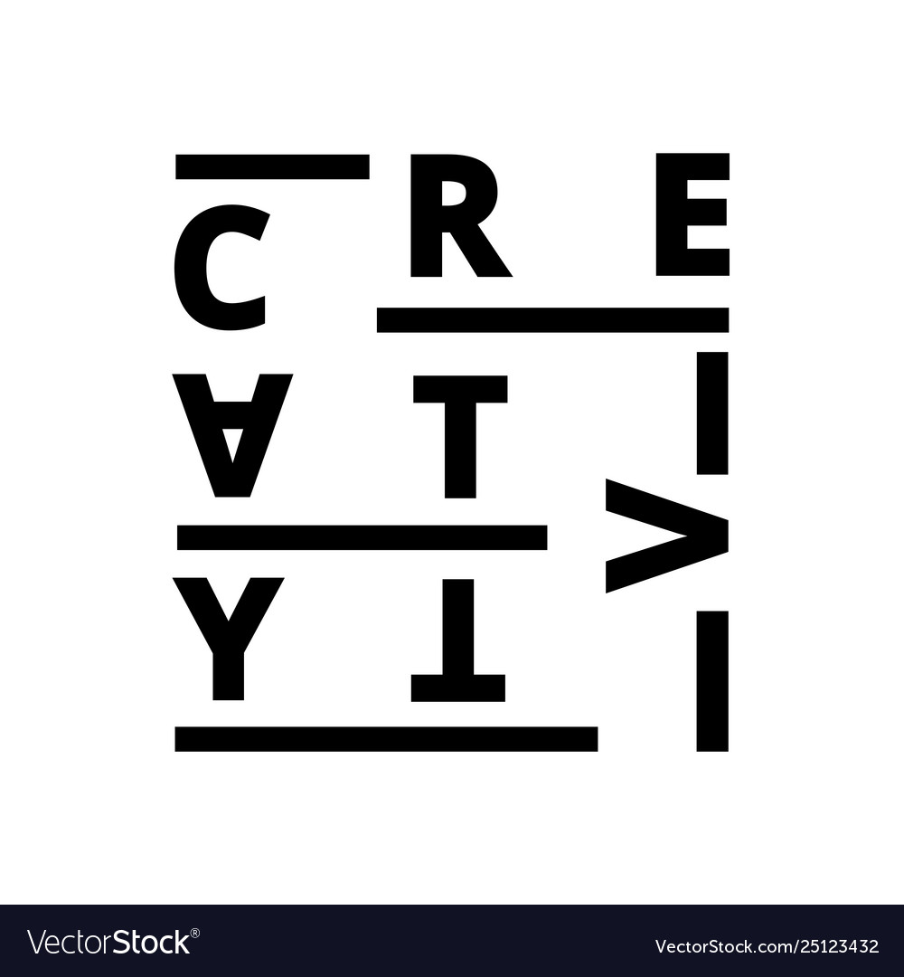 Creative creativity font Royalty Free Vector Image