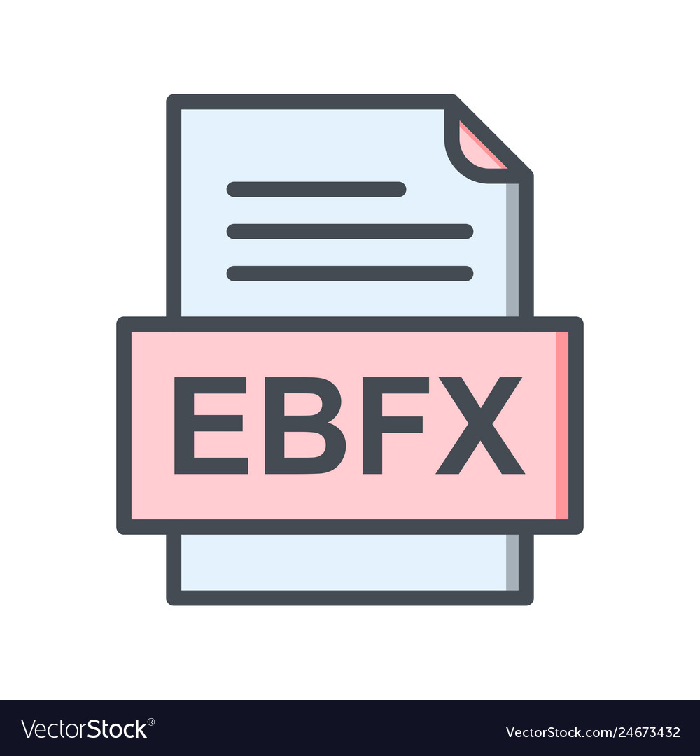 Ebfx file document icon Royalty Free Vector Image
