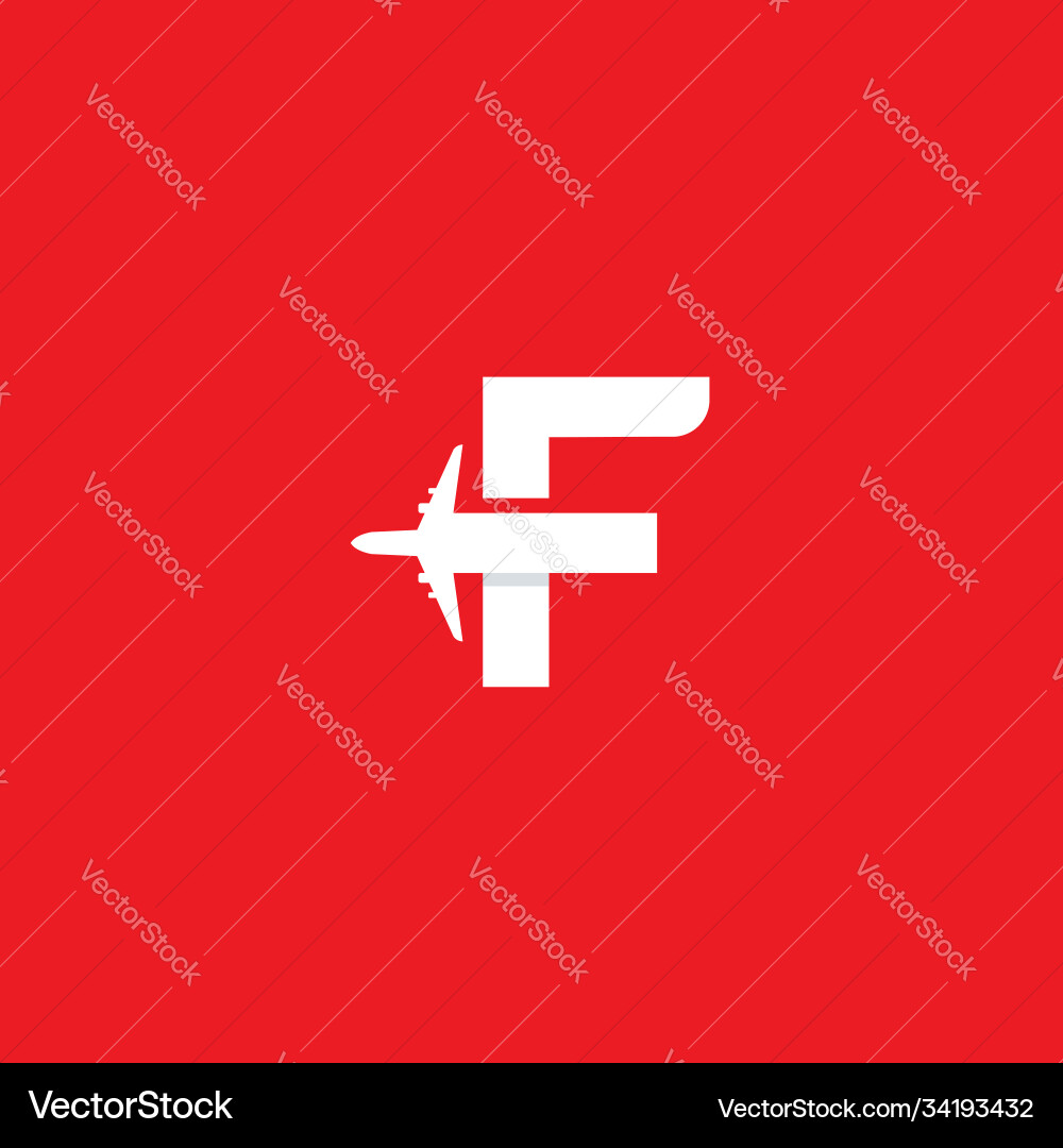 Flat modern f initial travel logo designs concept Vector Image