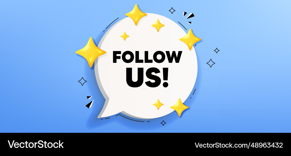 Follow us tag special offer sign chat speech Vector Image