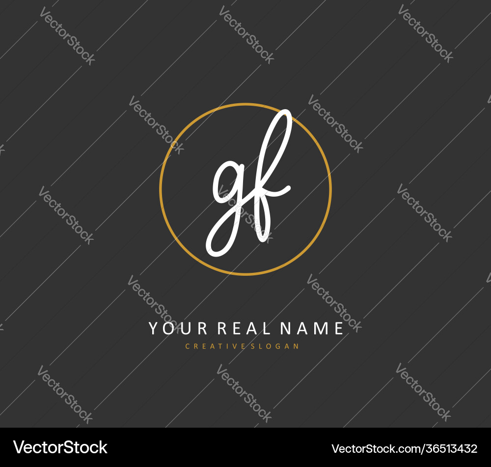 Gf initial letter handwriting and signature logo Vector Image