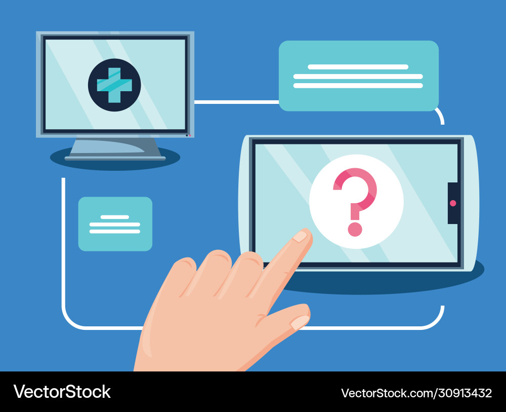 Infographic with smartphone online medical Vector Image