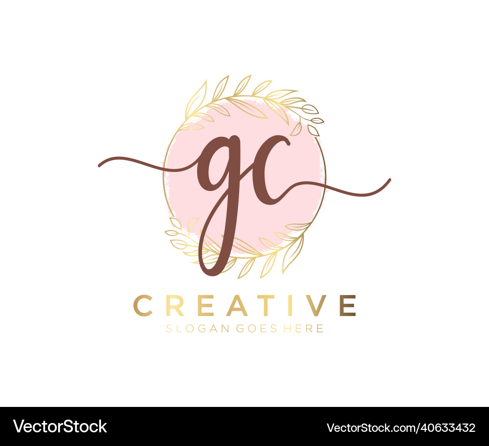 Initial gc feminine logo usable for nature salon Vector Image