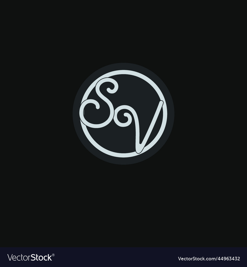 Initials sv logo monogram with simple circle line Vector Image