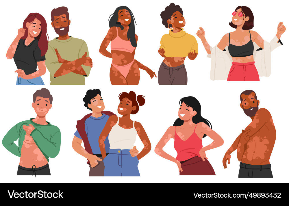 Joyful people characters proudly embracing Vector Image