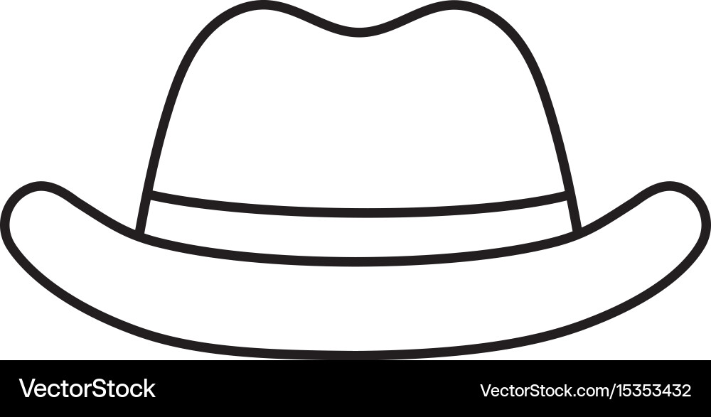 Line elegant hat to use in the head Royalty Free Vector