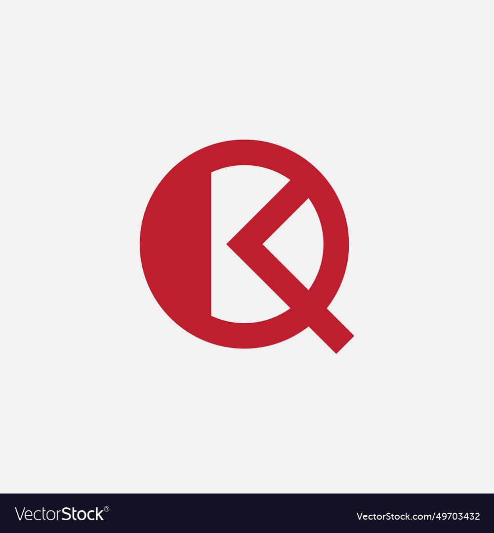 Modern monogram qk or kq logo design Royalty Free Vector