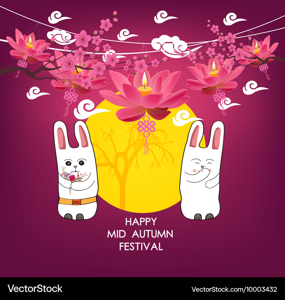 Moon rabbits for celebration mid autumn festival Vector Image