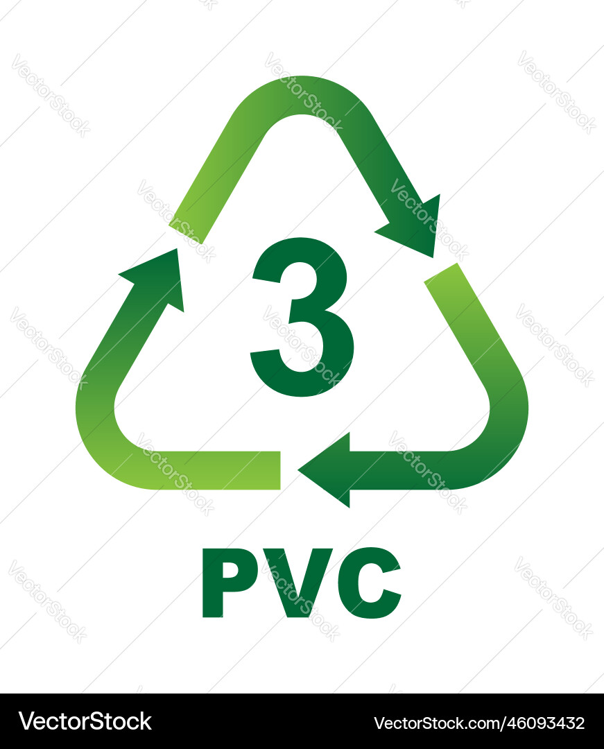 Recycling symbols for plastic icon pvc Royalty Free Vector