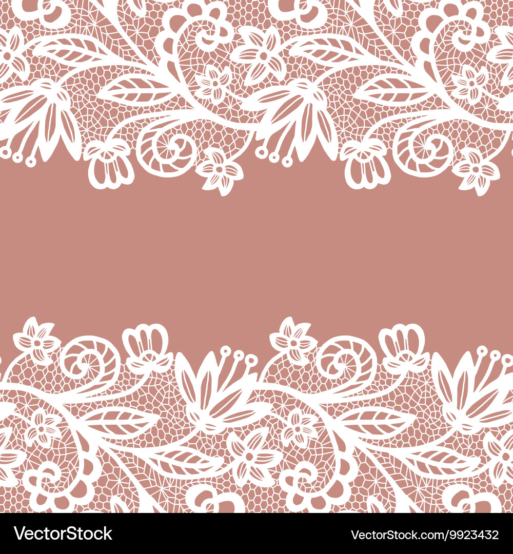 Seamless lace border invitation card Royalty Free Vector