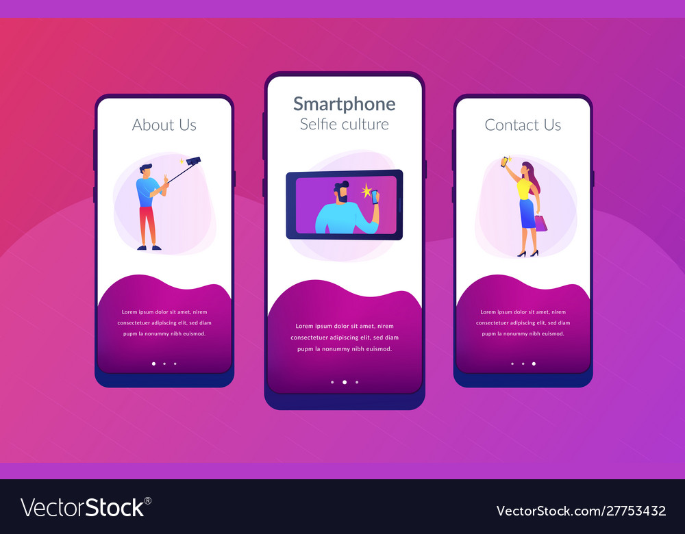 Selfie app interface template Royalty Free Vector Image