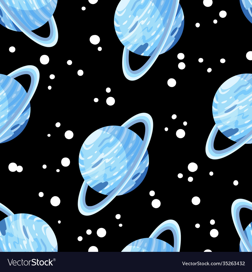 Uranus abstract seamless space pattern background Vector Image