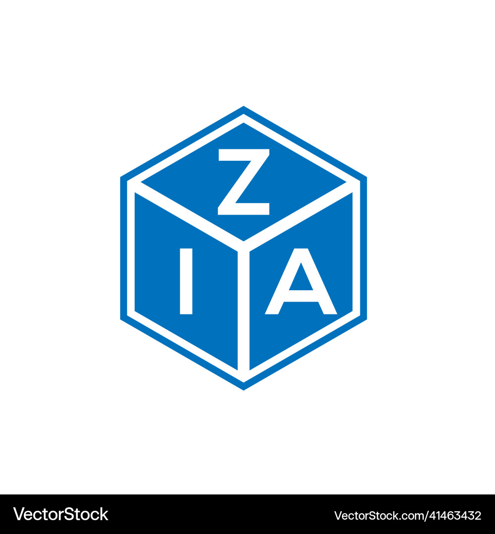 Zia letter logo design on white background Vector Image