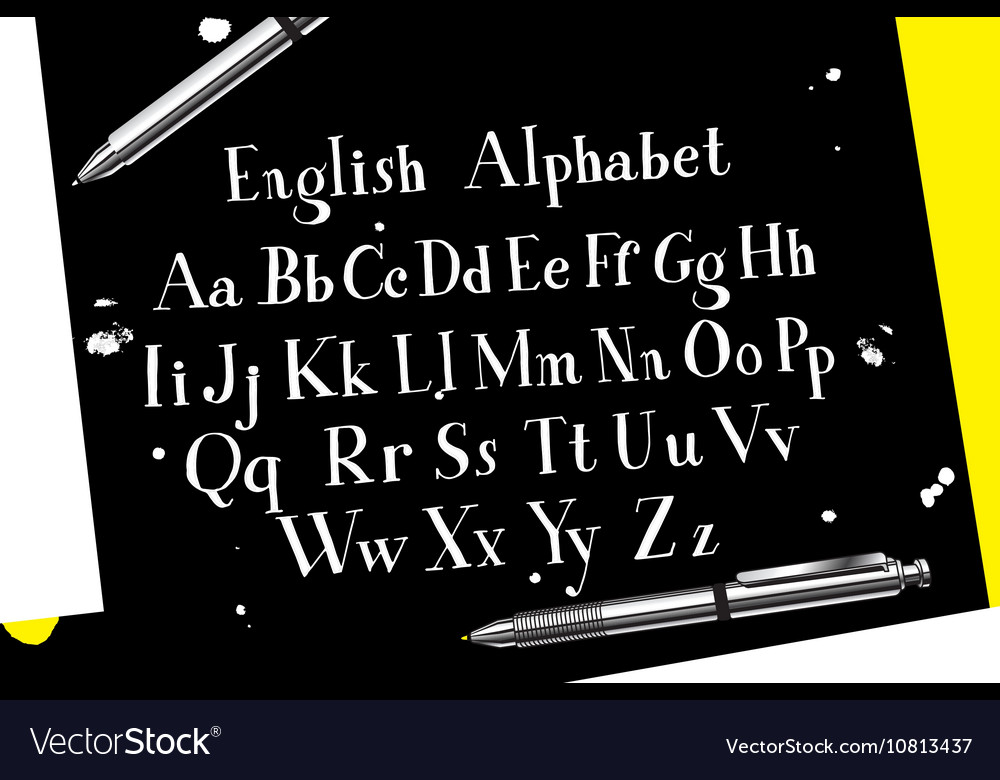 Calligraphic script font Royalty Free Vector Image