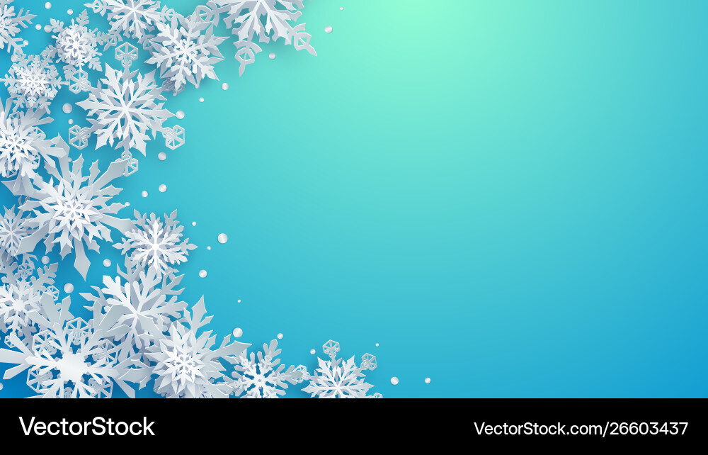 Christmas background paper snowflakes Royalty Free Vector