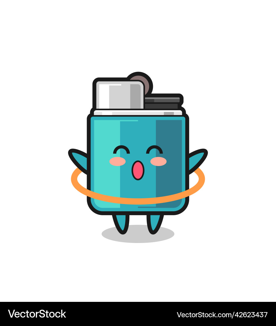Cute lighter cartoon is playing hula hoop Vector Image