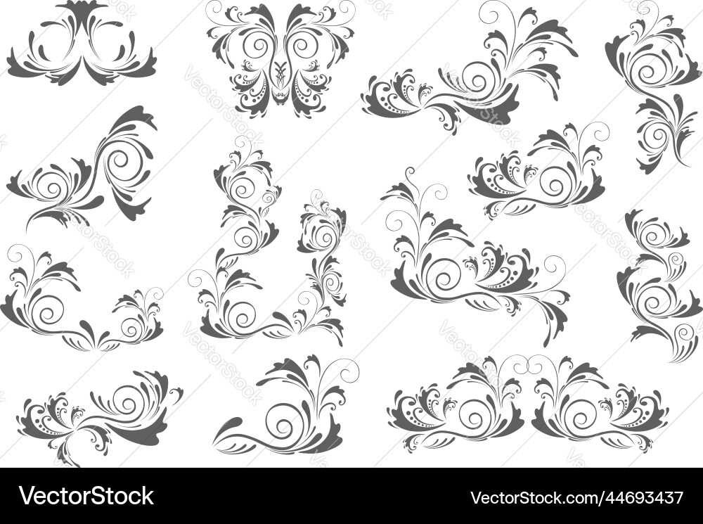 Flourishes calligraphic ornaments and frames Vector Image