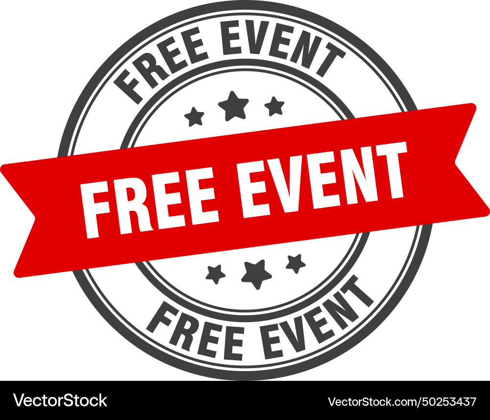 Free event stamp label on transparent Royalty Free Vector