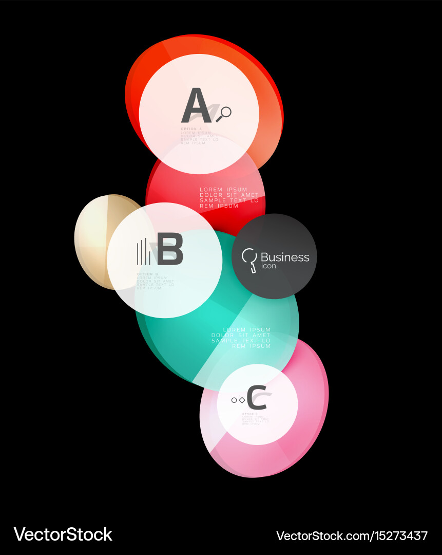 Glossy glass circle banner design template Vector Image