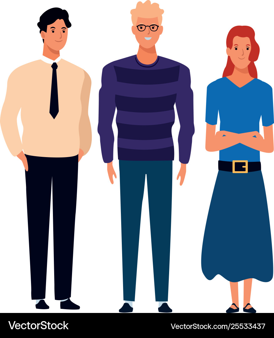 Group people avatar cartoon character Royalty Free Vector