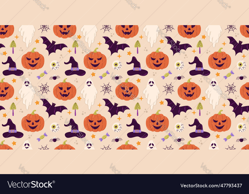 Halloween seamless pattern design Royalty Free Vector Image