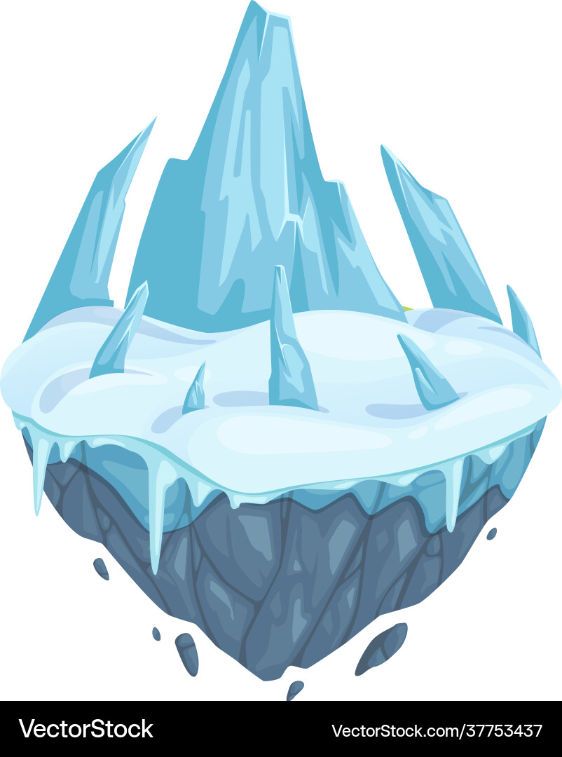 Isometric ice rock isolated cartoon islands Vector Image
