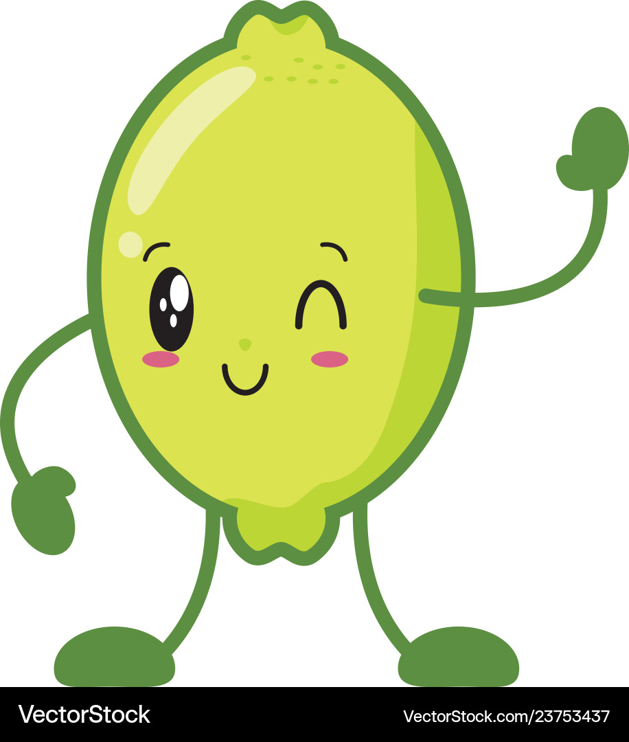 Kawaii lemon cartoon character Royalty Free Vector Image