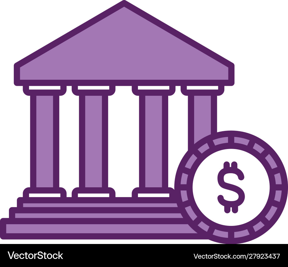 Money line and fill style Royalty Free Vector Image