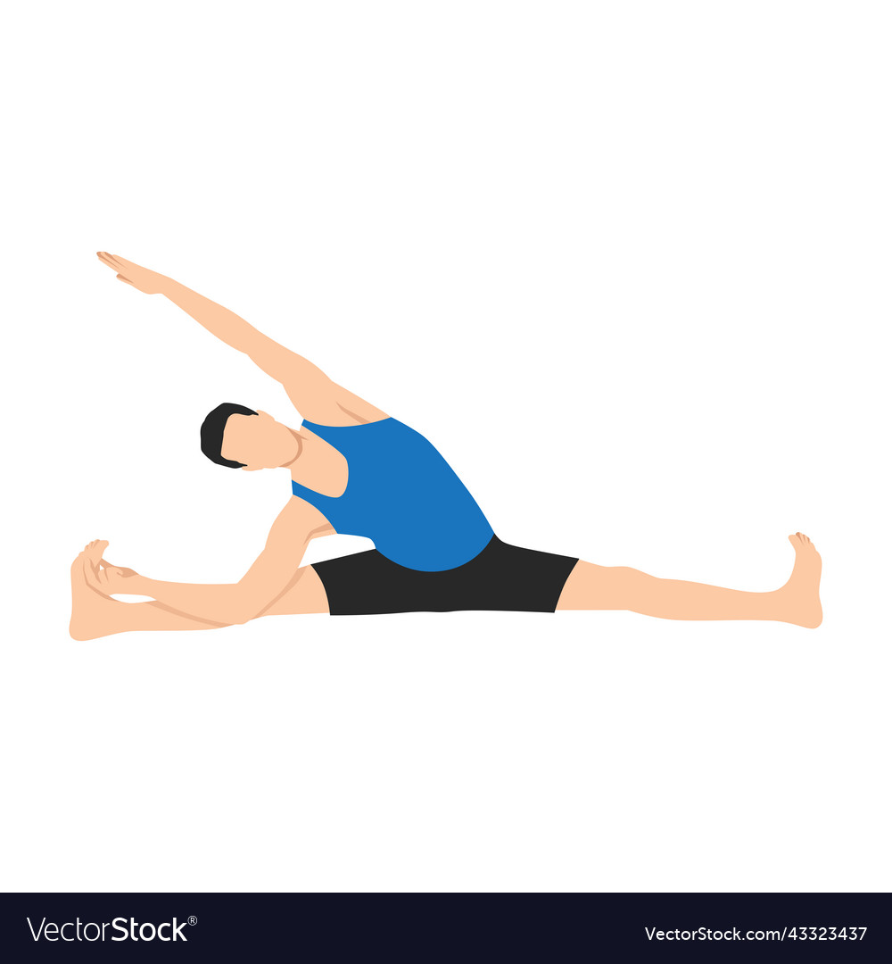Side seated wide angle pose parsva upavistha Vector Image Side seated wide angle pose parsva upavistha Vector Image