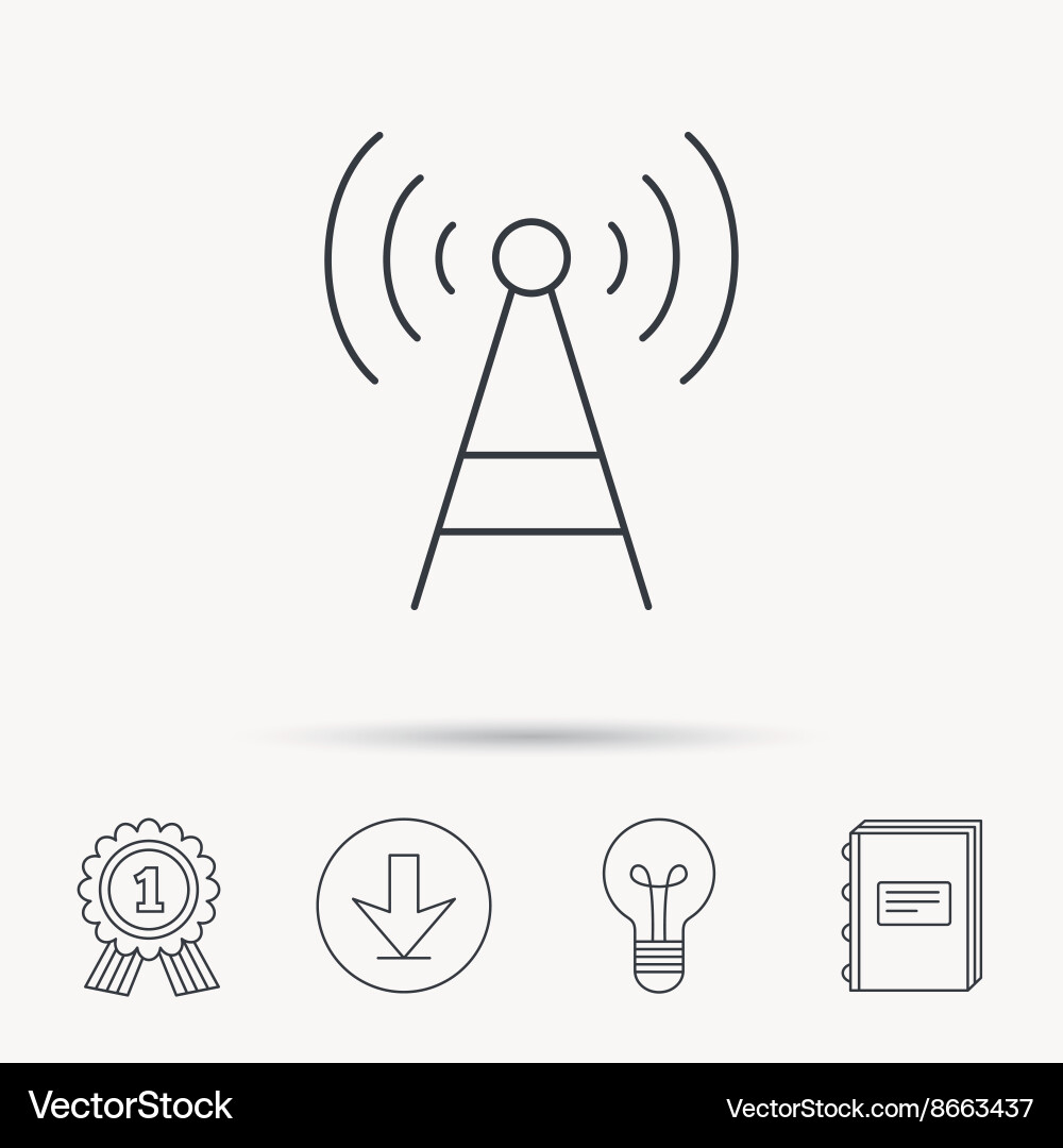 Telecommunication tower icon signal sign Vector Image