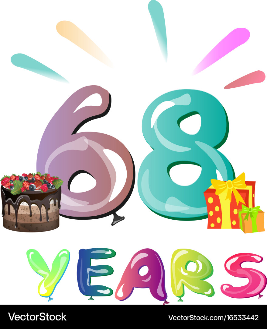 68 years anniversary celebration greeting card Vector Image
