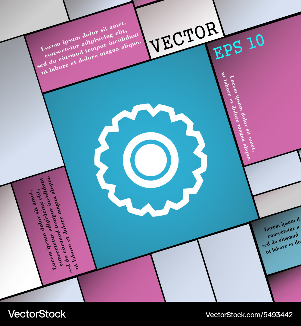 Cogwheel icon sign modern flat style for your Vector Image