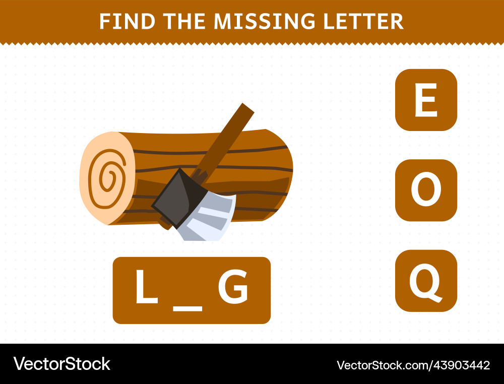 Education game for children find missing letter Vector Image