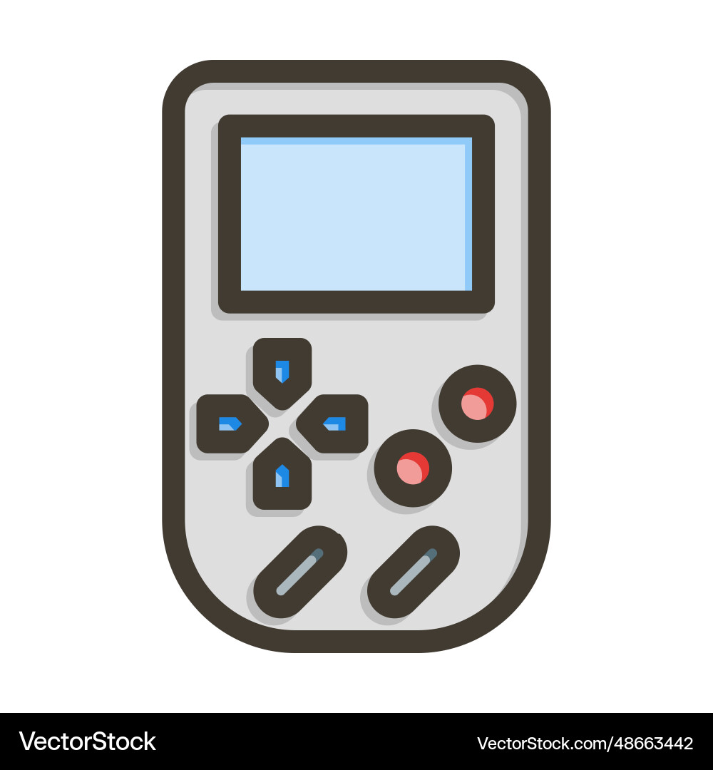 Gameboy thick line filled colors icon for Vector Image