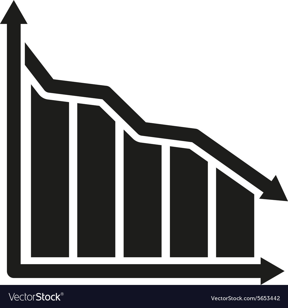 Graph down icon chart below and loss Royalty Free Vector Graph down icon chart below and loss Royalty Free Vector