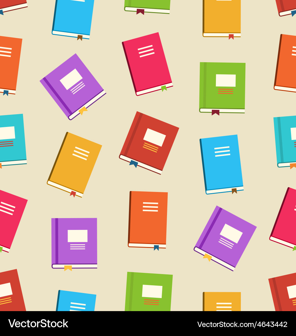 Seamless pattern of books for education Royalty Free Vector