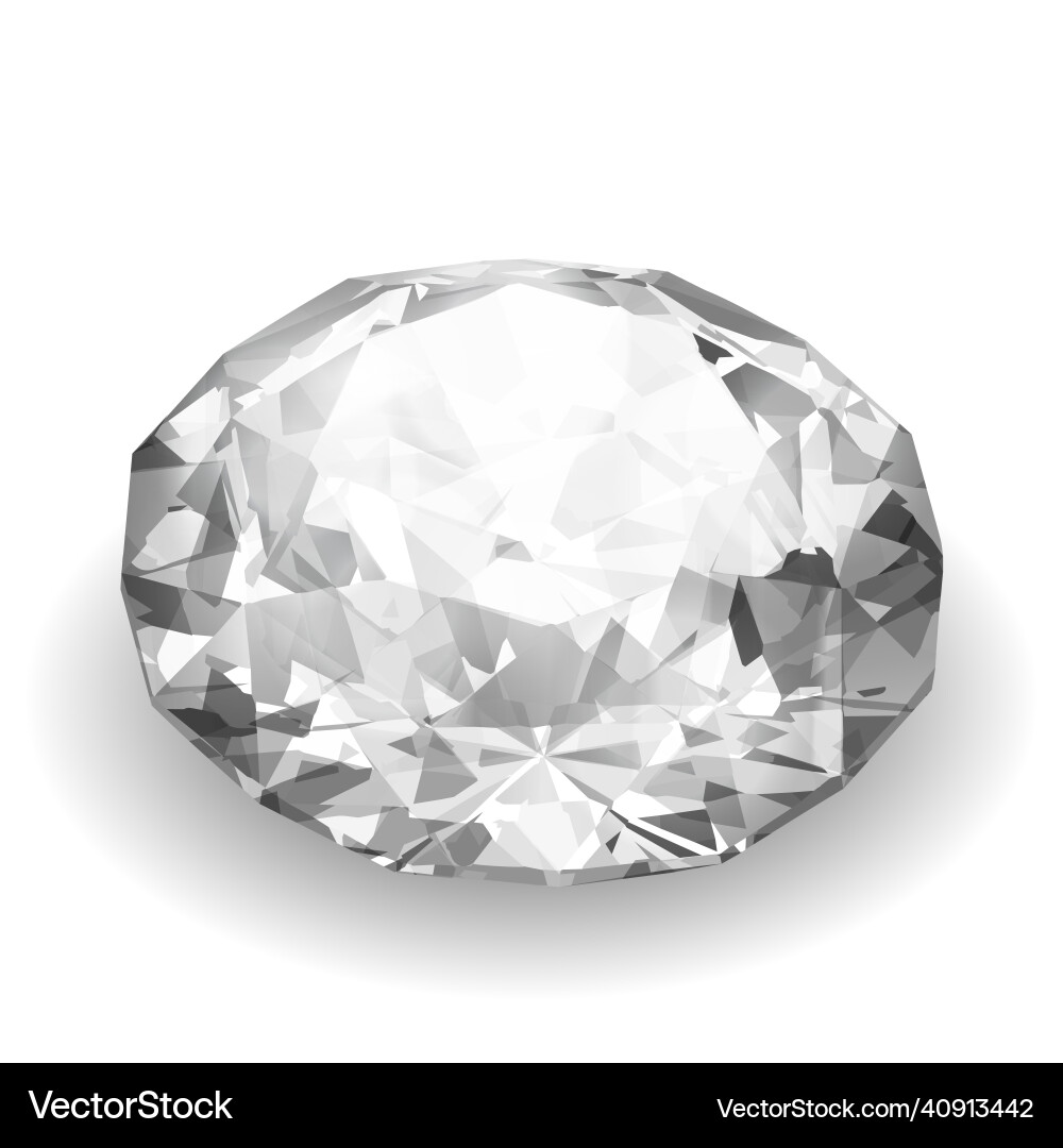 Shiny transparent reaslitic diamond Royalty Free Vector