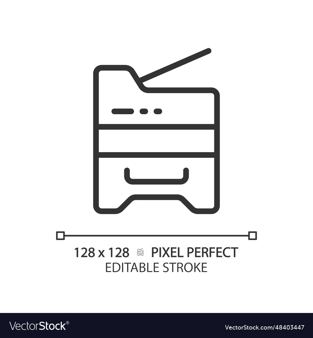 2d Customizable Copier Thin Linear Black Icon Vector Image