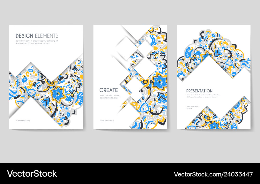Abstract brochure cards set print art Royalty Free Vector