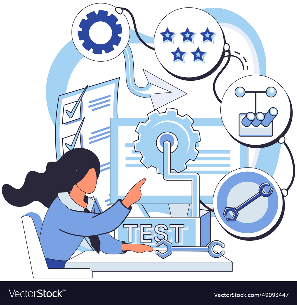 Application Testing Metaphor Royalty Free Vector Image