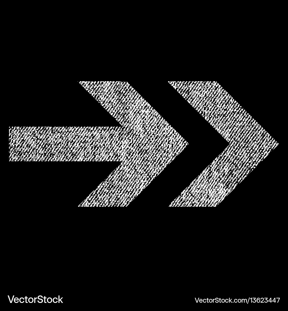 Arrow right fabric textured icon Royalty Free Vector Image