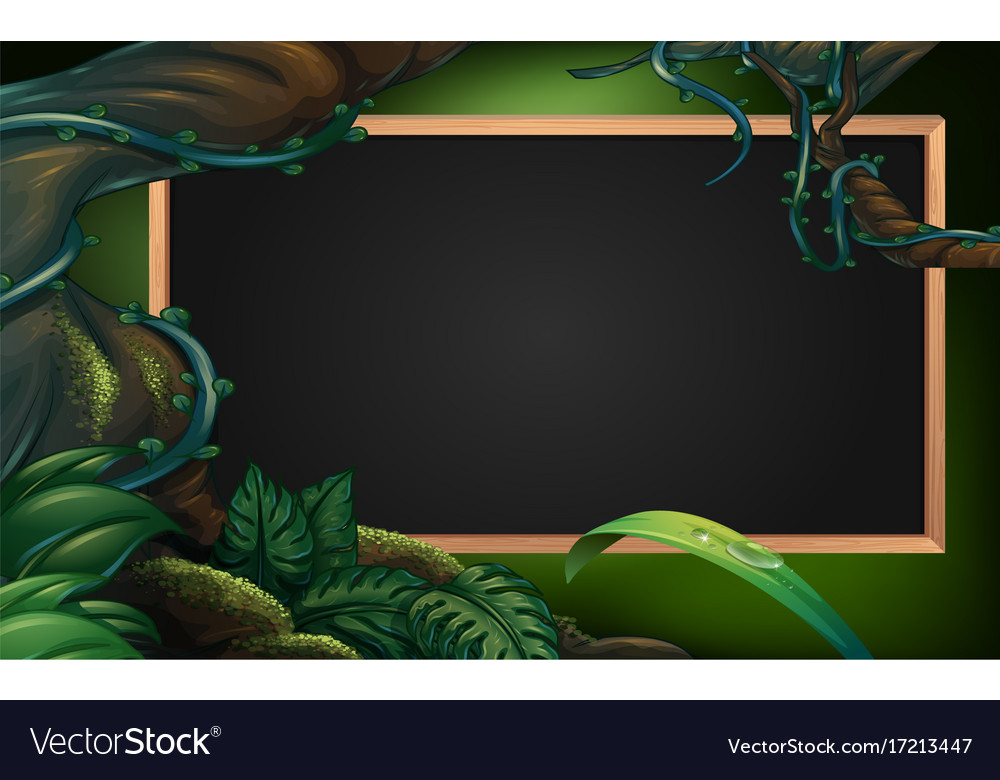 Board template with forest in background Vector Image