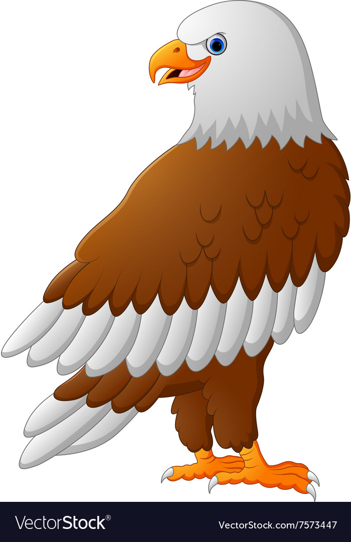 Cartoon eagle posing Royalty Free Vector Image