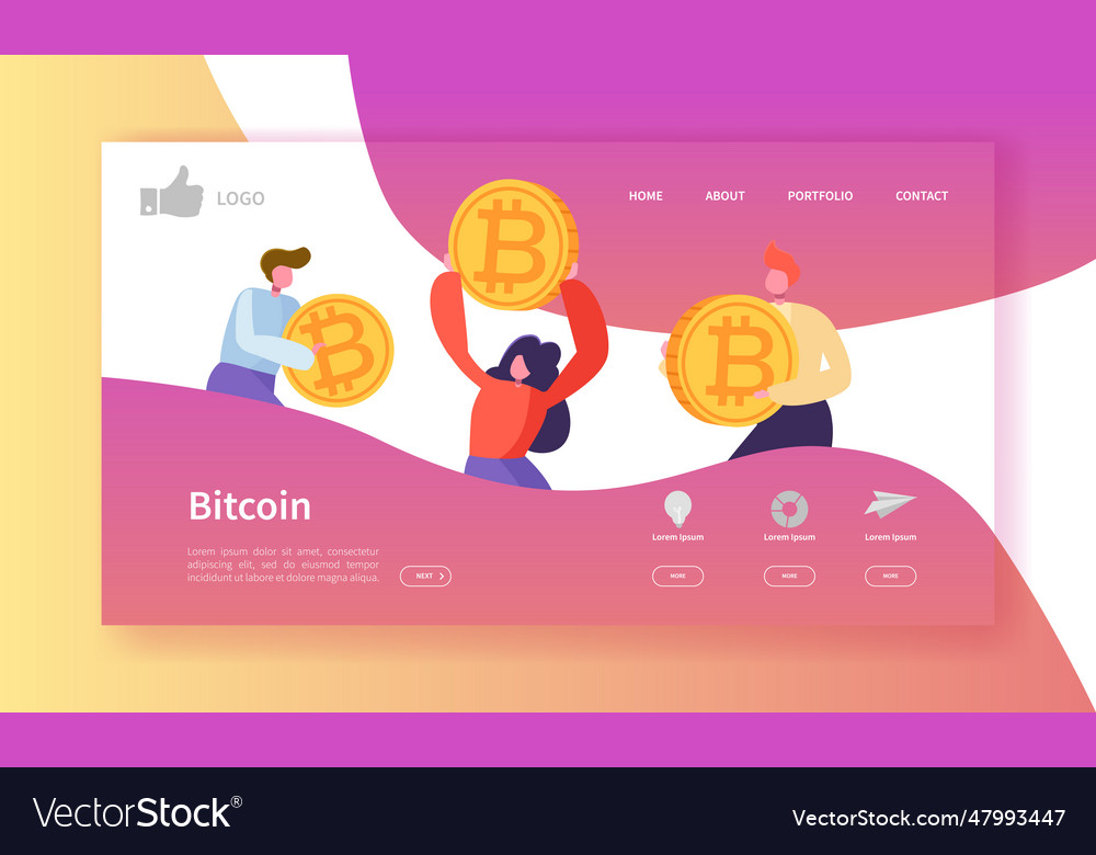 Crypto currency exchange landing page template Vector Image